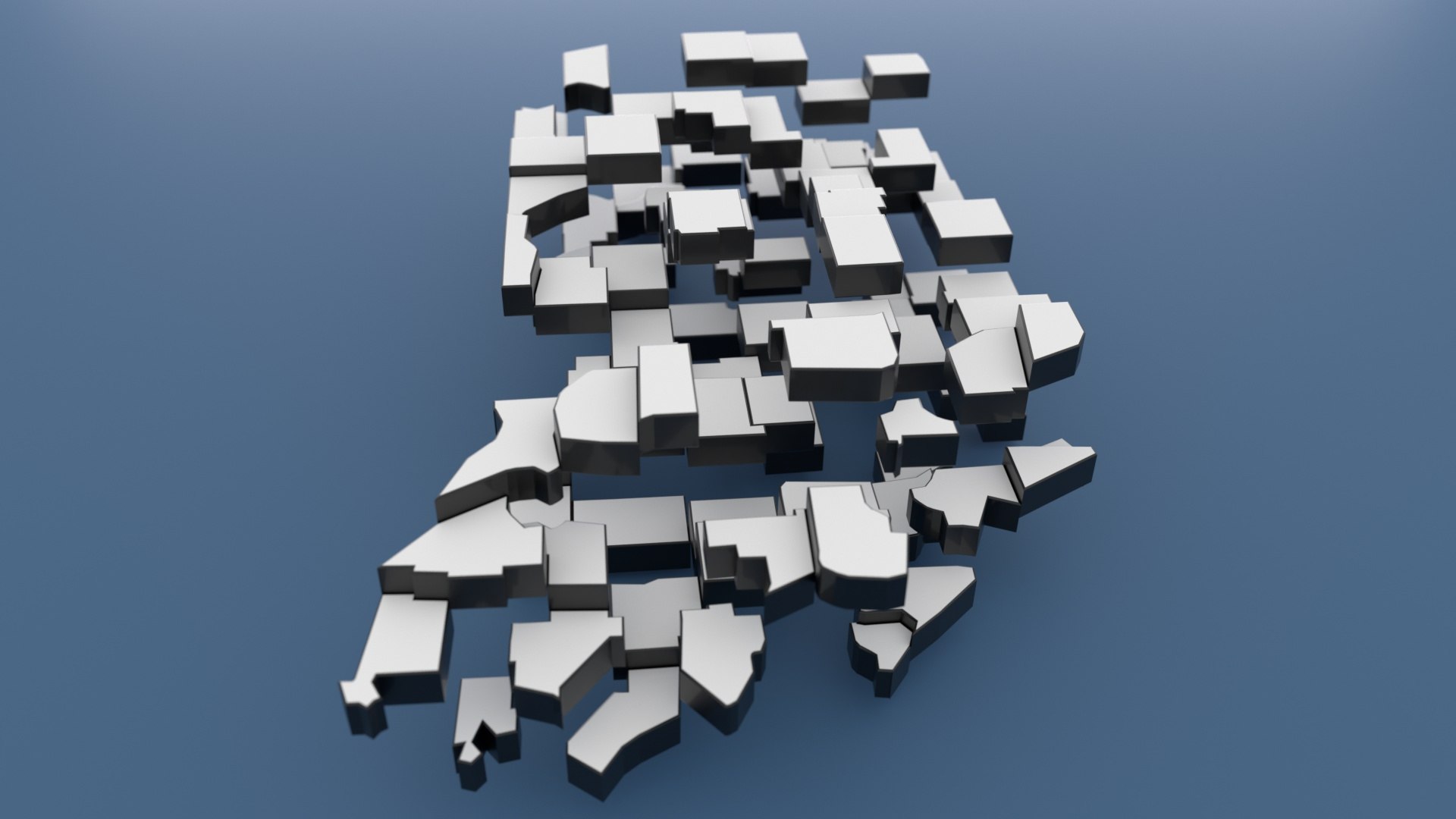 Indiana Counties - Map Of United States Of America USA 3D Model ...