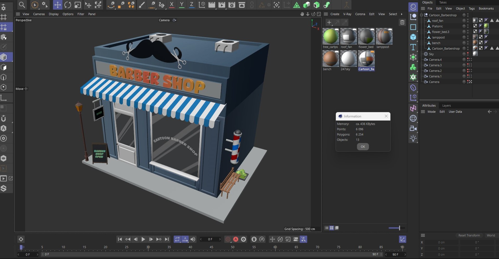 3D Cartoon Barber Shop Model - TurboSquid 2228383
