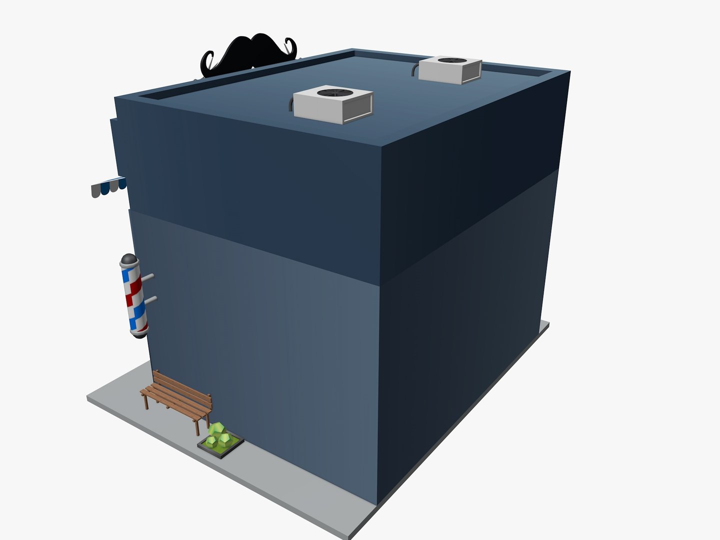 3D Cartoon Barber Shop Model - TurboSquid 2228383