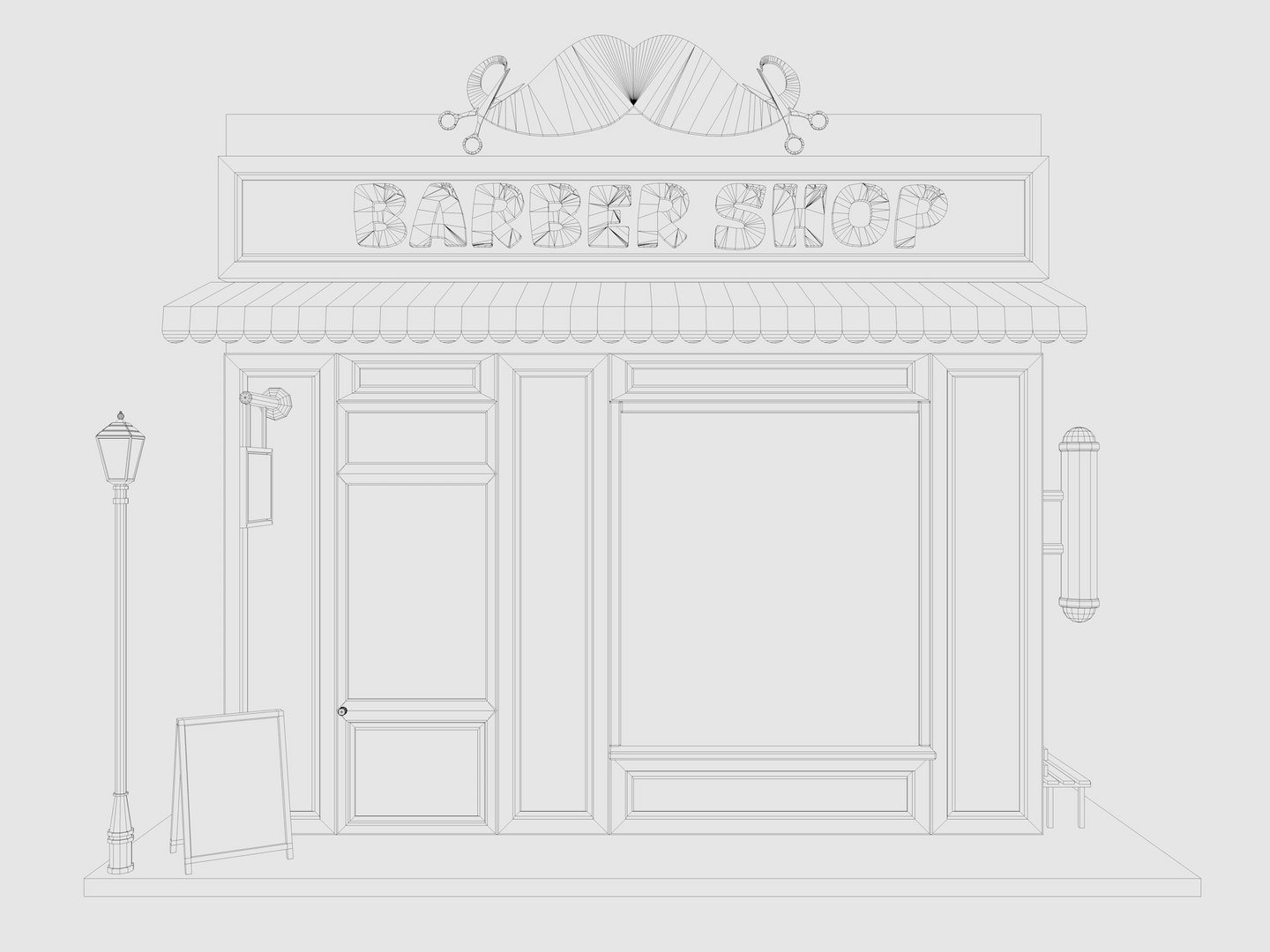 3D Cartoon Barber Shop Model - TurboSquid 2228383