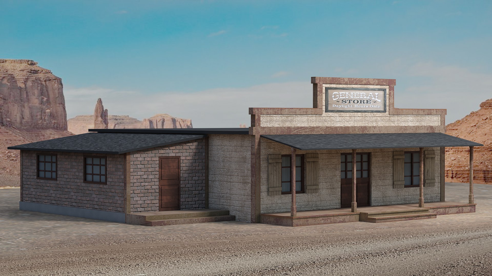 3D Wild West General Store Model - TurboSquid 2236607
