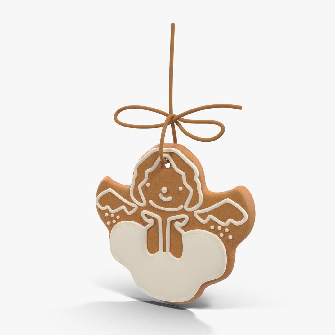 3d gingerbread cookie angel model