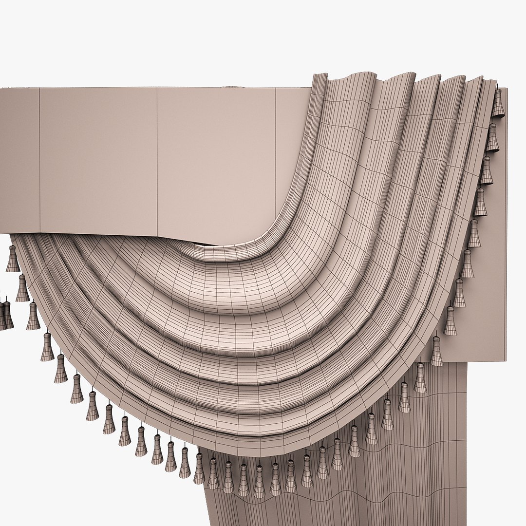 Curtains Velvet Purple 3d Model