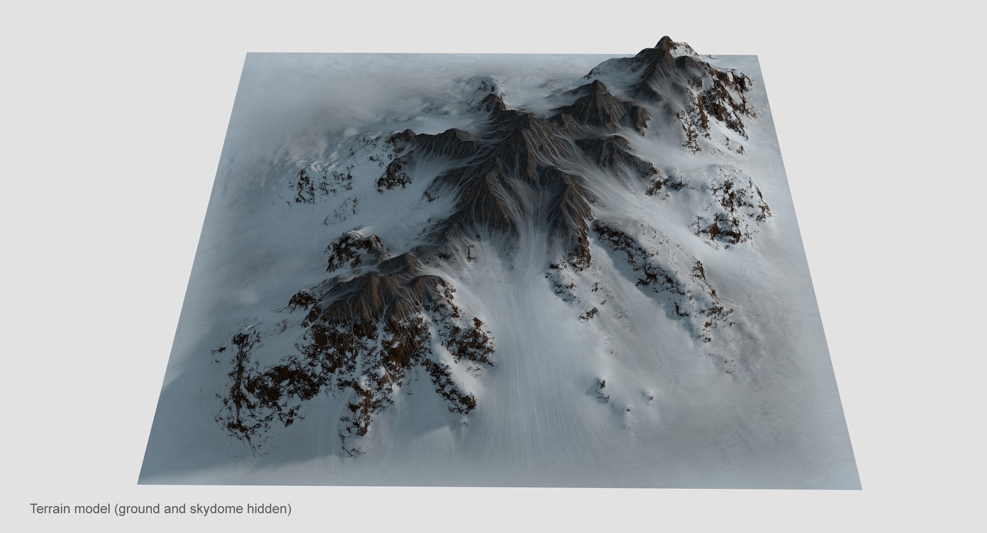 Mountain Terrain Landscape Snow 3d Model