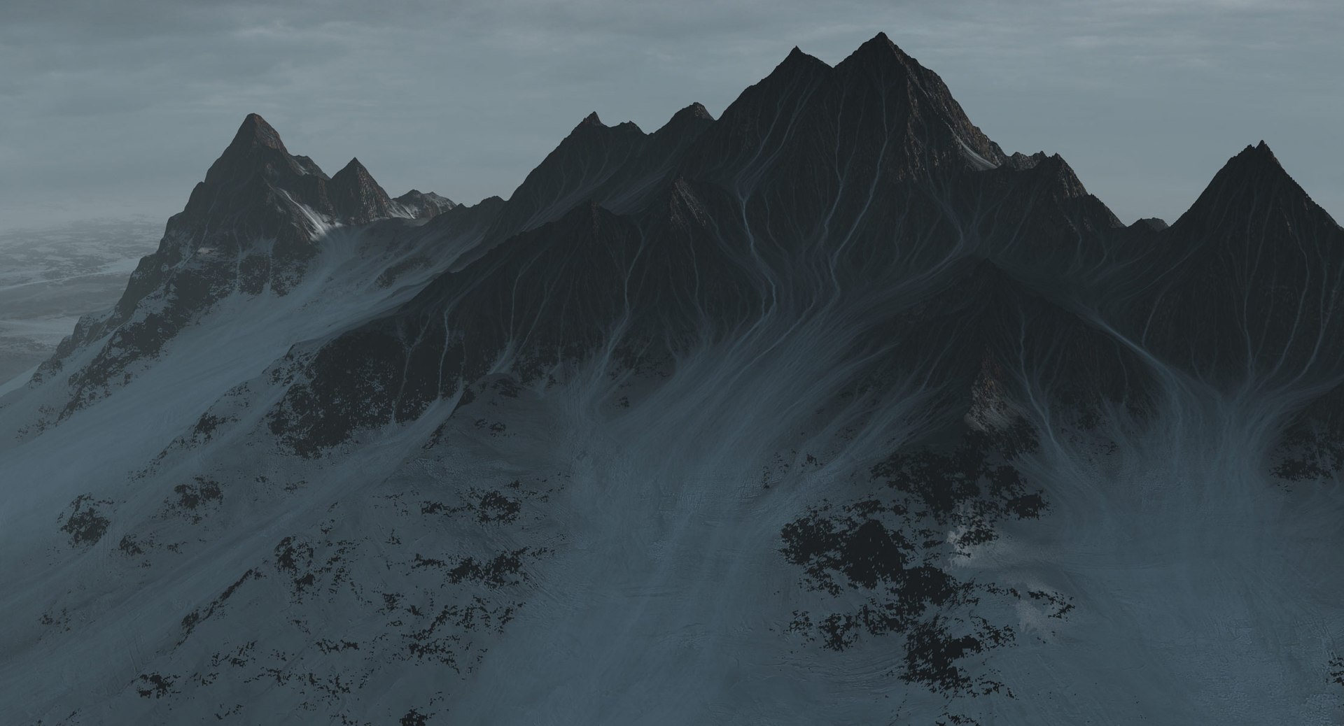 Mountain Terrain Landscape Snow 3d Model