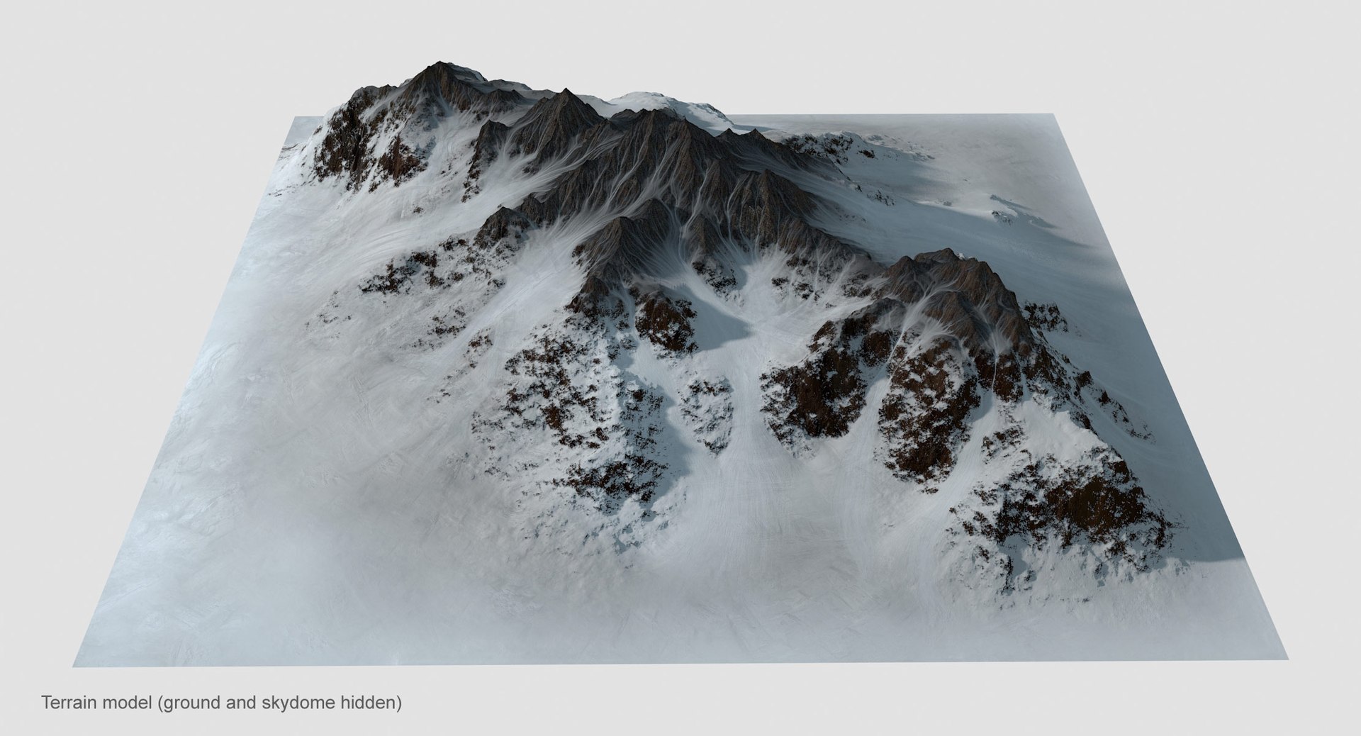 Mountain Terrain Landscape Snow 3d Model