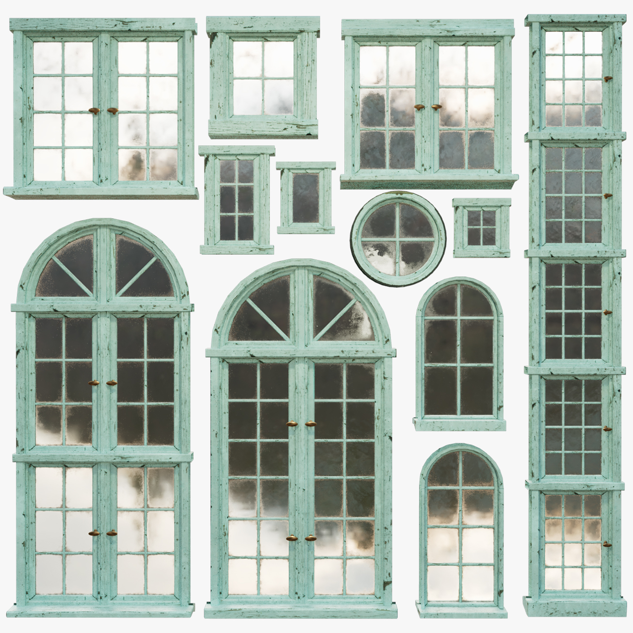 modelo 3d Celosía Antigua Blanca - PBR - TurboSquid 1850154