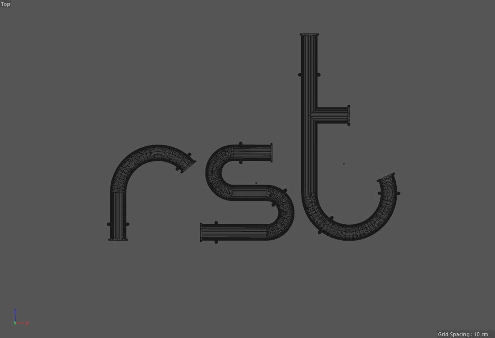 Rst letters glass tube 3D model - TurboSquid 1547156