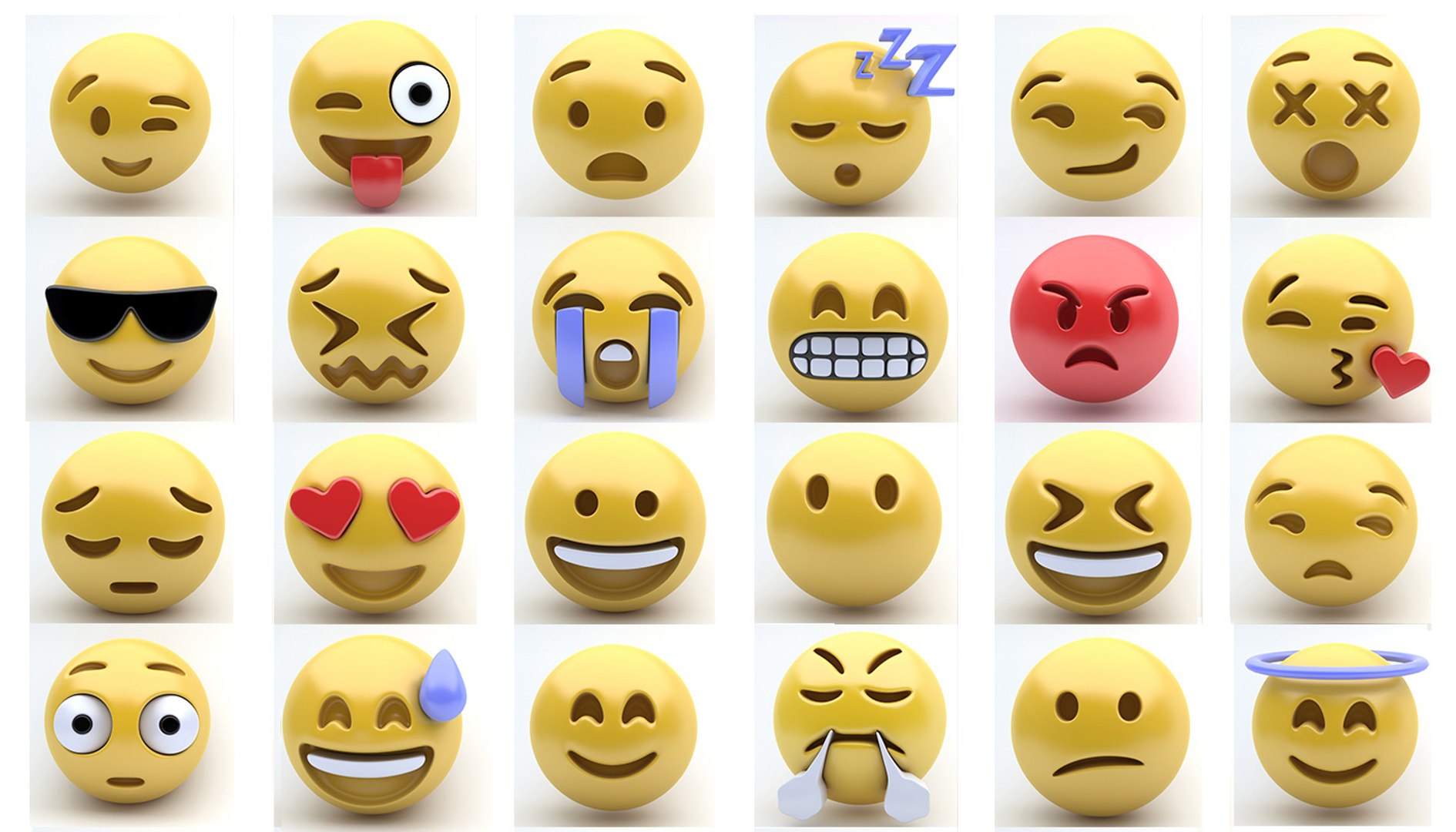 3d model of emoji emotions