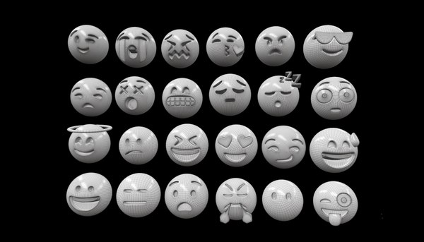 3d model of emoji emotions