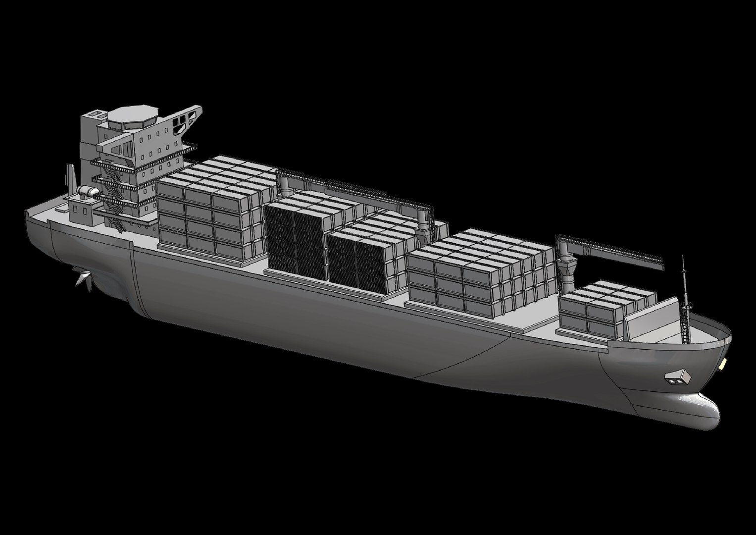 Container Boat 3D Model - TurboSquid 1613387