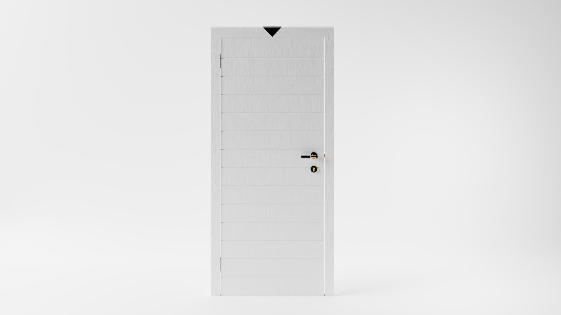 3D White Slatted Door With Black Handle - TurboSquid 2042357