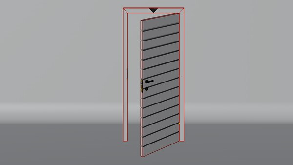 3D White Slatted Door With Black Handle - TurboSquid 2042357