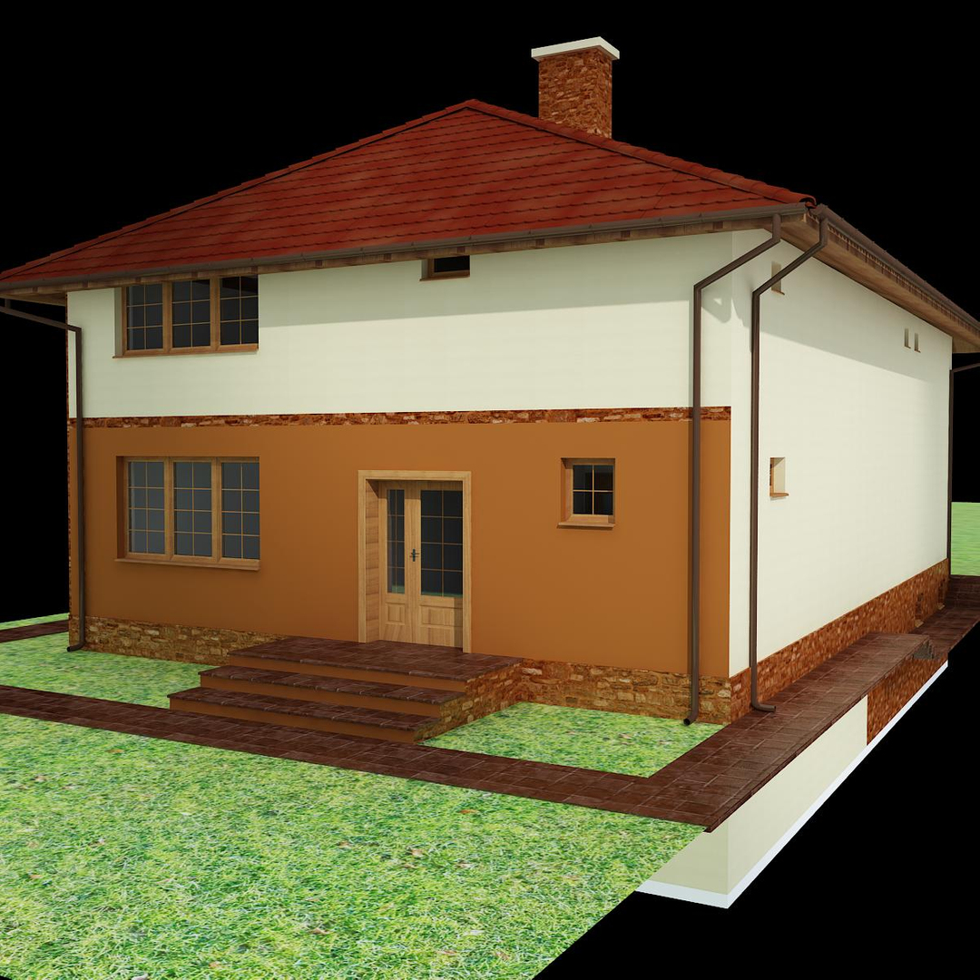 3d model house garden interior
