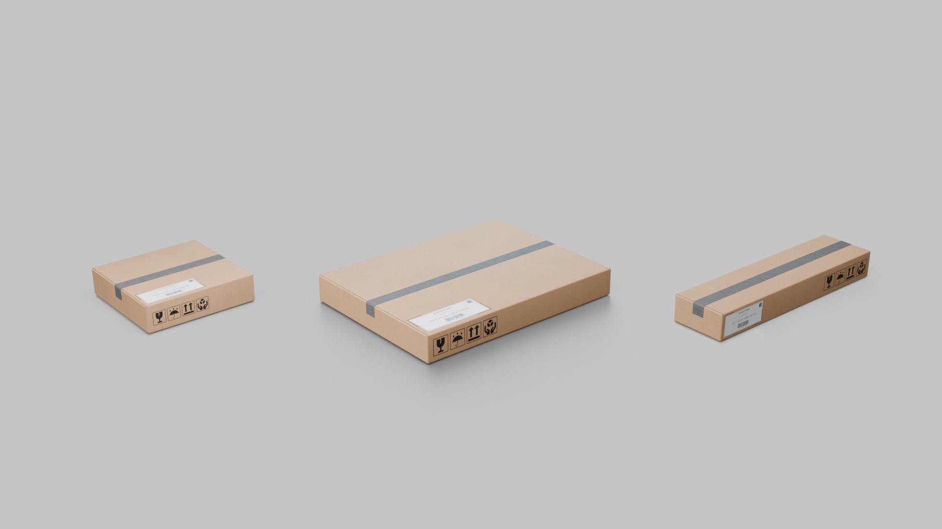 3D Compact Cardboard Box Pack - Rigged And Customizable - TurboSquid ...