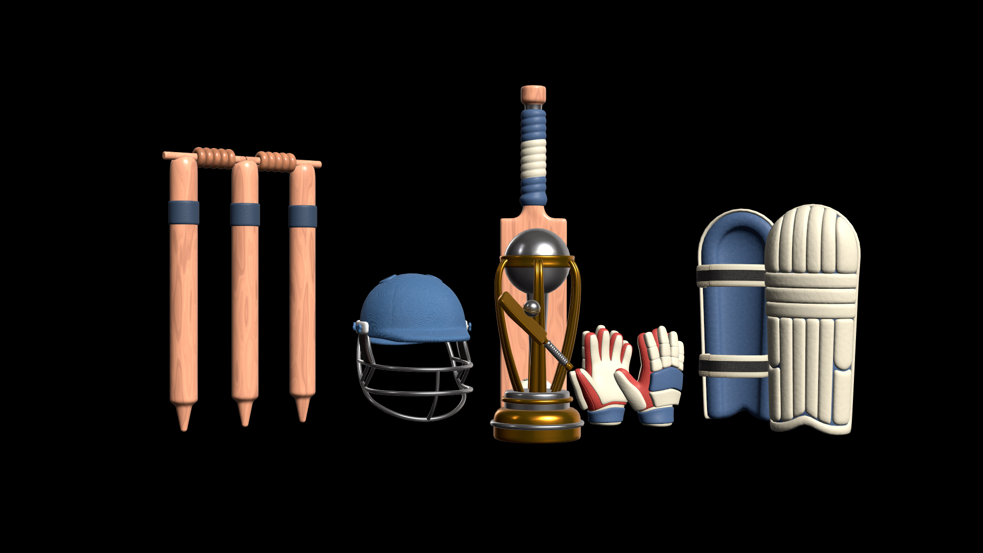 3D Low Poly Cricket Kit - TurboSquid 2440004