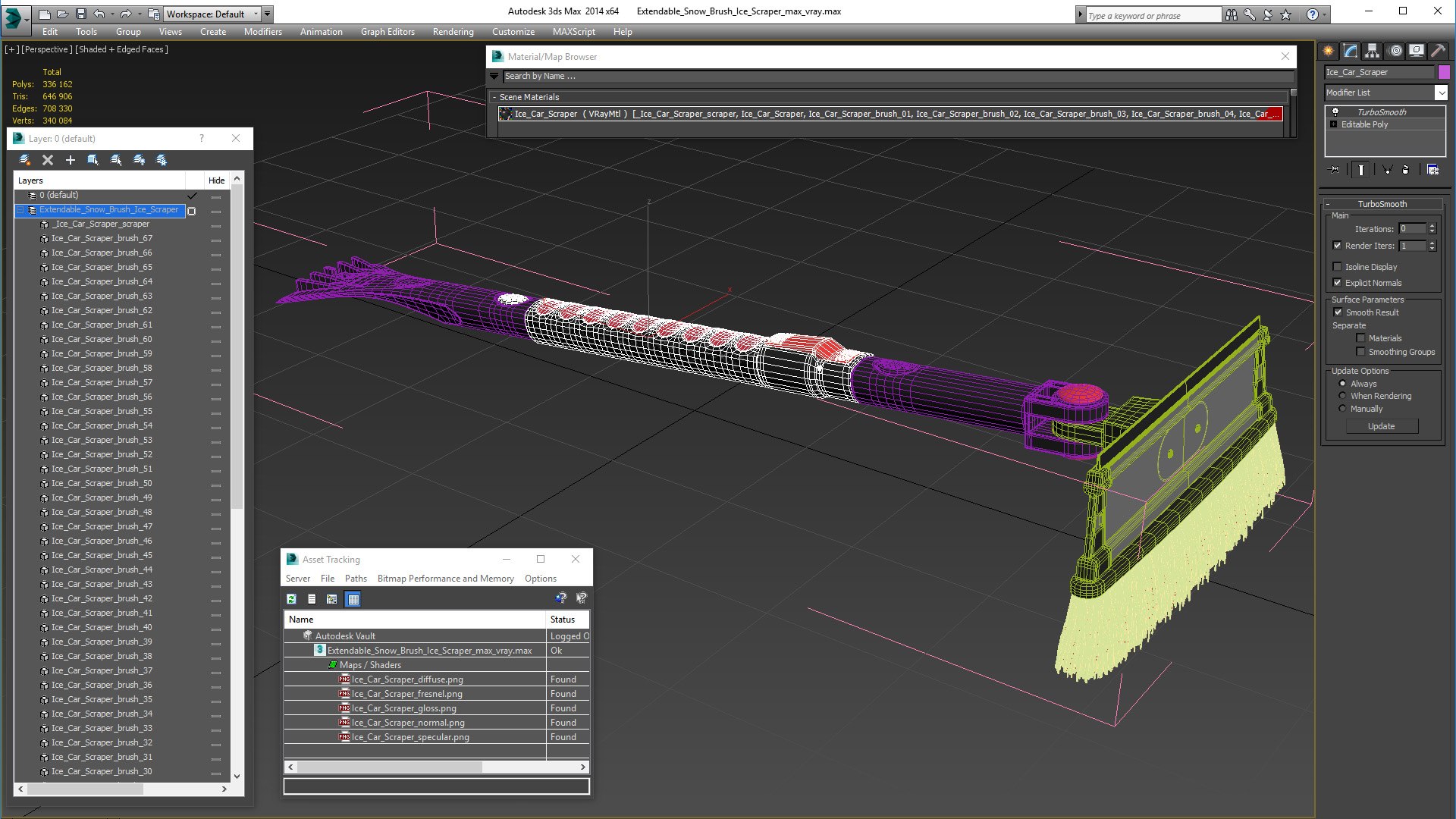 3D Extendable Snow Brush Ice Scraper model - TurboSquid 1724215
