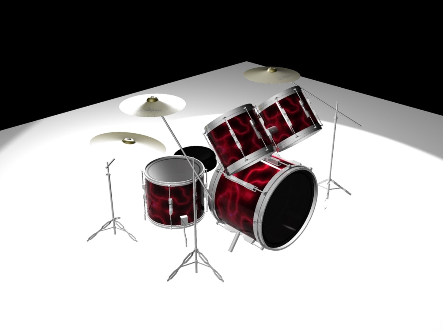 3d Drum Set Model