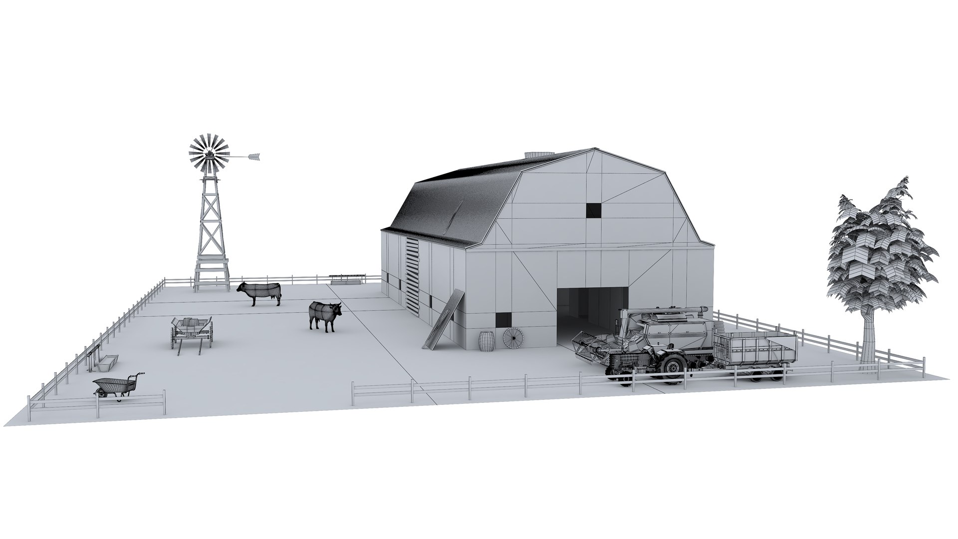 Detailed Farm Barn 3D - TurboSquid 2268966