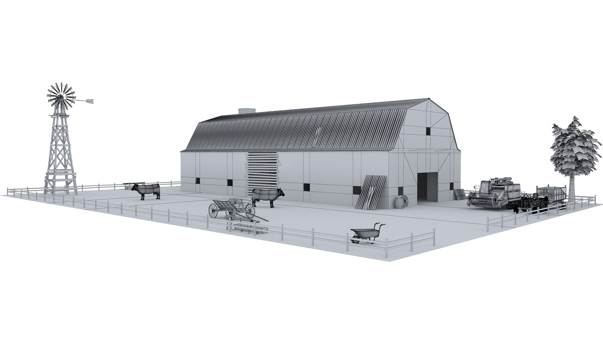 Detailed Farm Barn 3D - TurboSquid 2268966