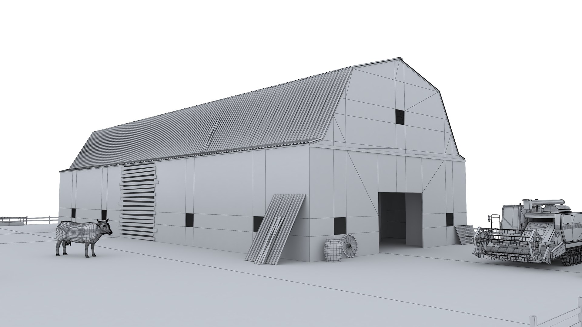 Detailed Farm Barn 3D - TurboSquid 2268966