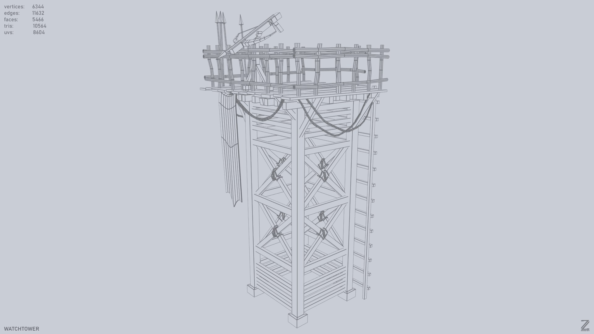 Watchtower Model - TurboSquid 2404784