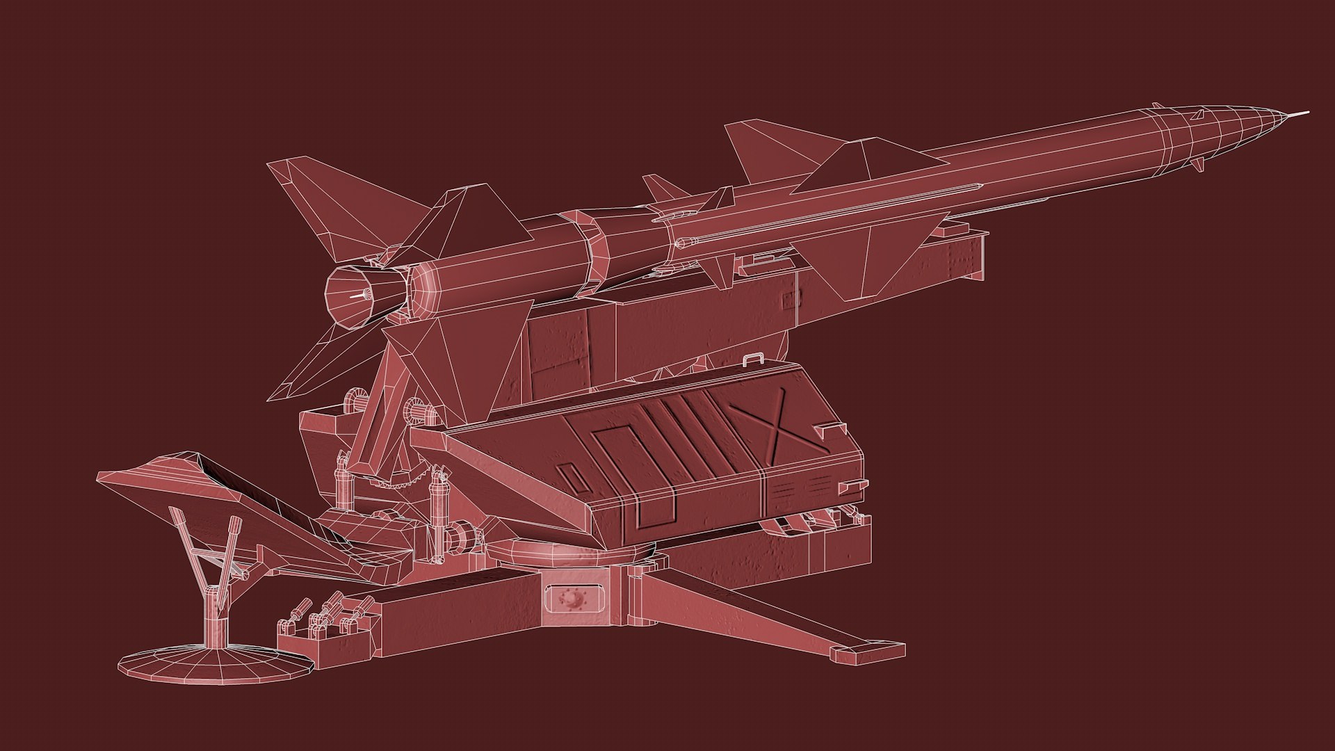 SA-75 Dvina SA-2 Guideline HQ-2 Surface To Air Missile 3D Model ...
