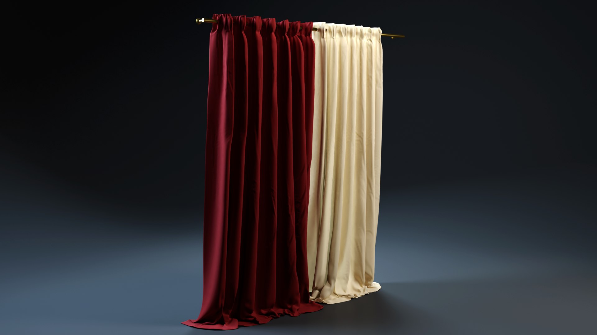 3D double color curtains - - TurboSquid 1711184