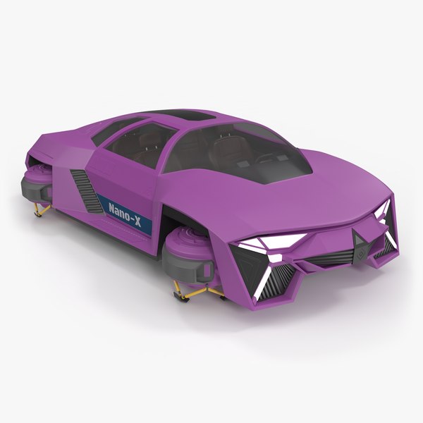 Futuristisches fliegendes Auto, lila manipuliert 3D-Modell - TurboSquid ...