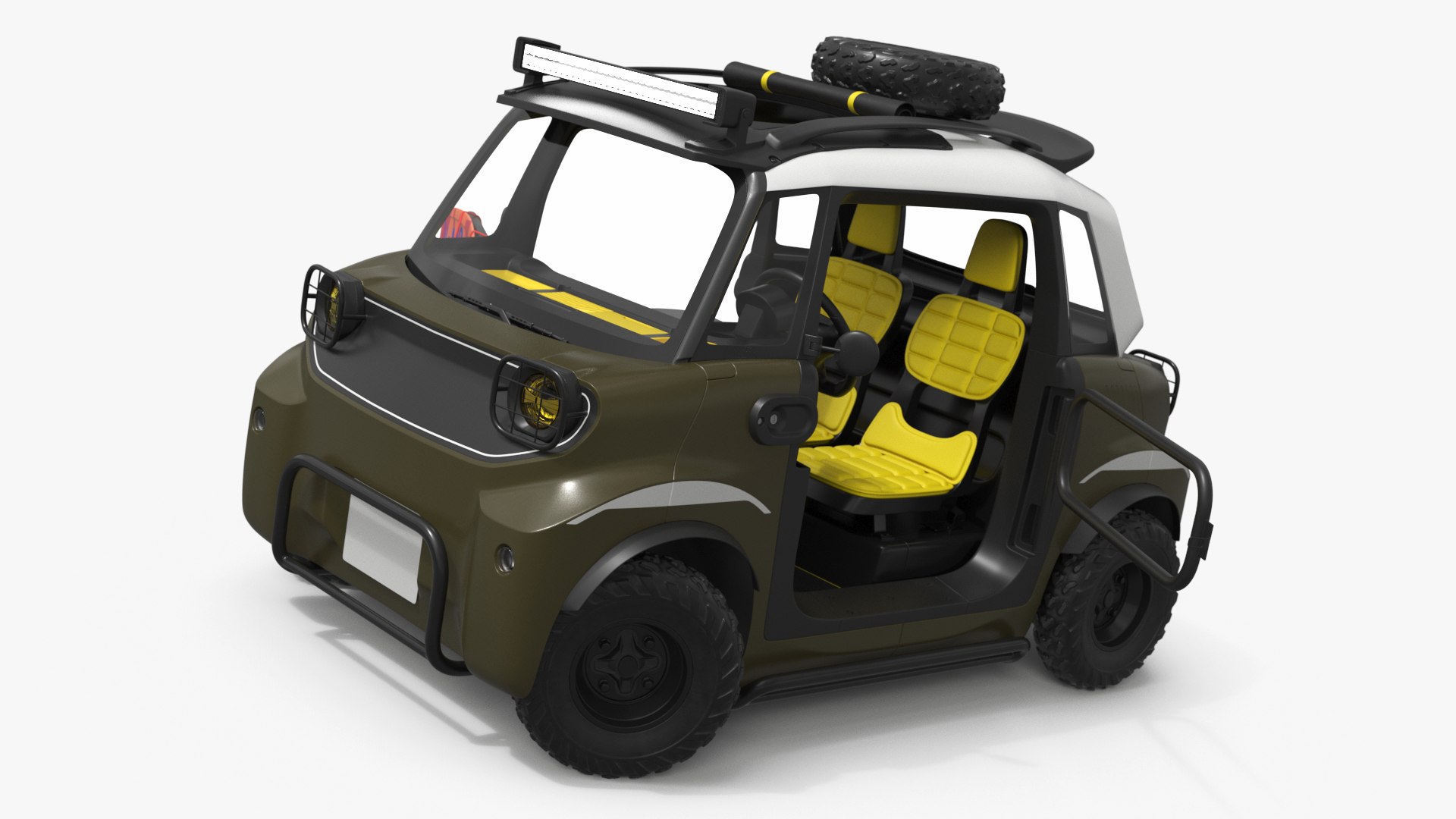 Urban Safari Mini Electric Vehicle Khaki Rigged For Maya 3D ...