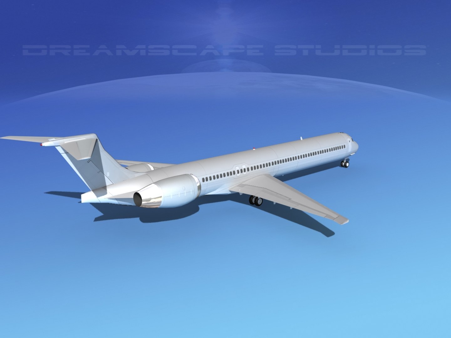 3d Md-90 Jet Commercial Model