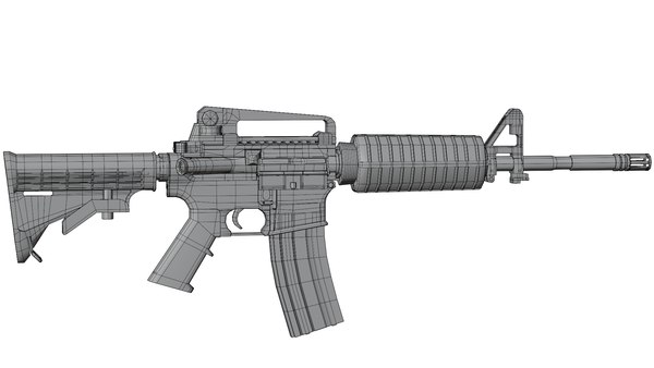 modelo 3d M4A1 con texturas 9k verts - TurboSquid 2369395