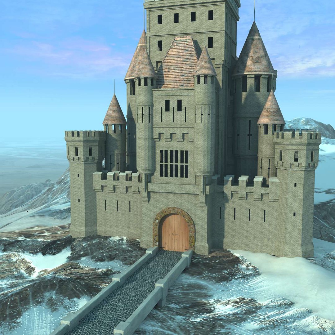 Castle Landscape Scene 3d Model