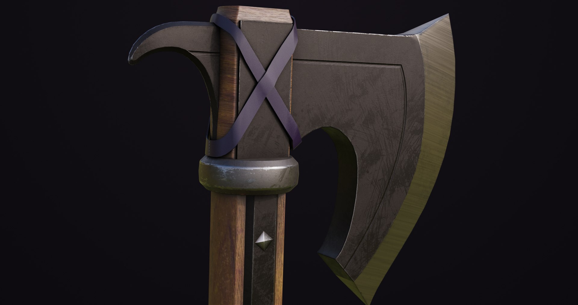 Battle Axe 14 Violet Handle All PBR Unity UE Textures 3D - TurboSquid ...