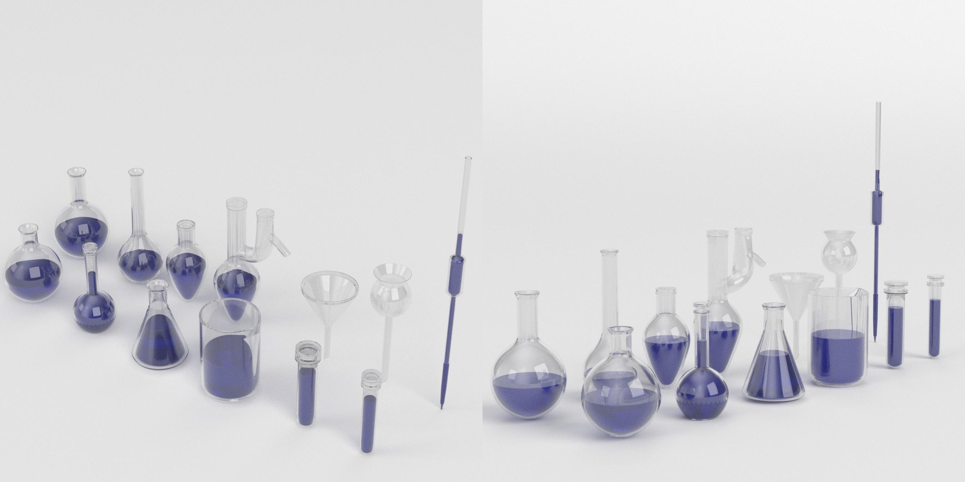 3D Set Chemistry Lab Glassware - TurboSquid 1247991
