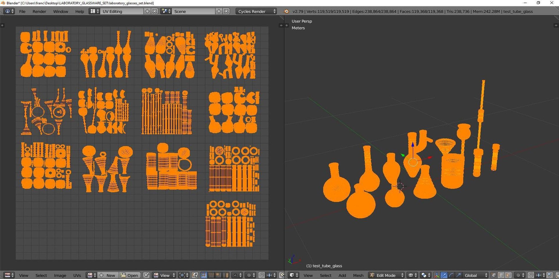 3D Set Chemistry Lab Glassware - TurboSquid 1247991