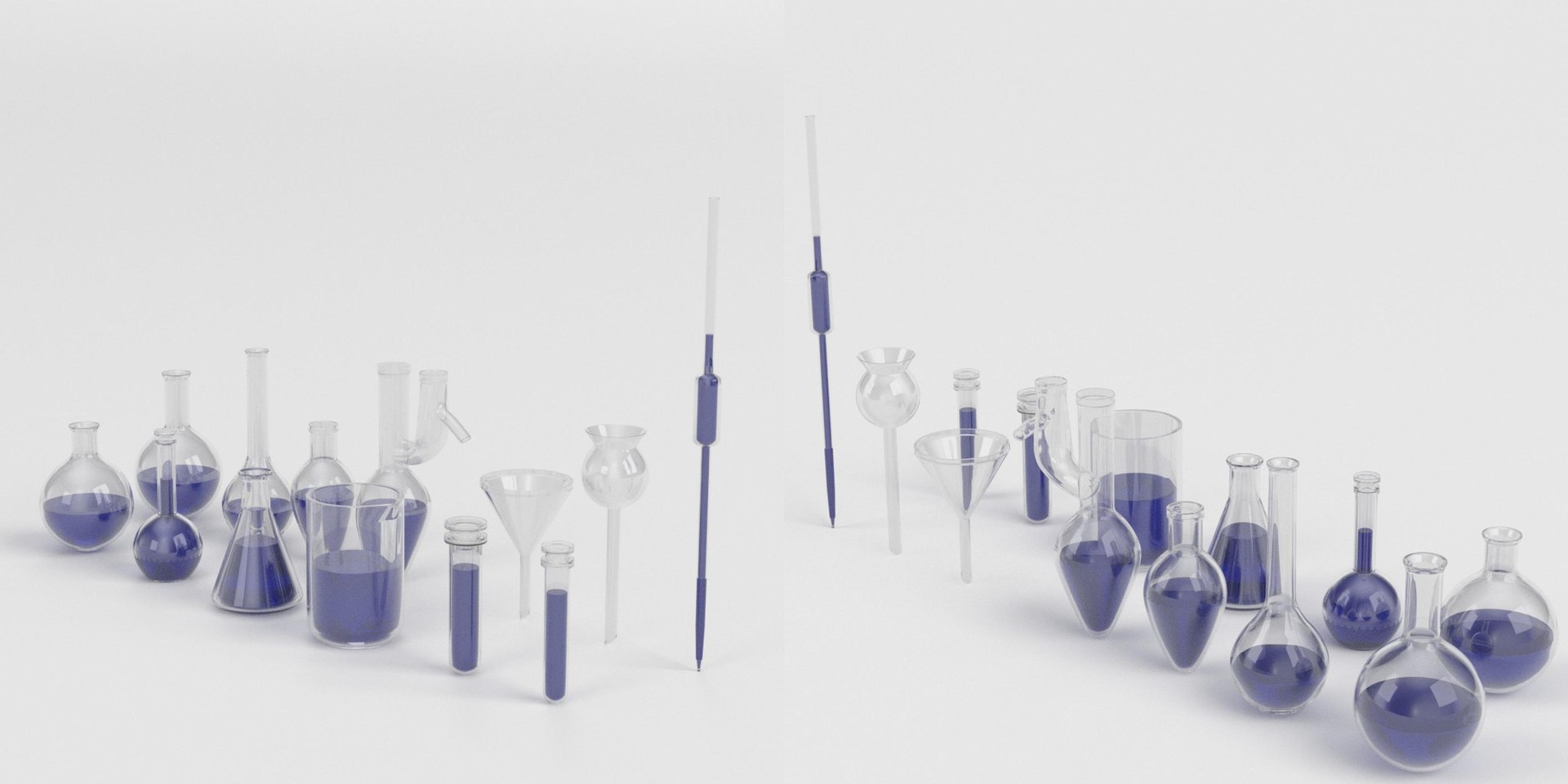 3D Set Chemistry Lab Glassware - TurboSquid 1247991