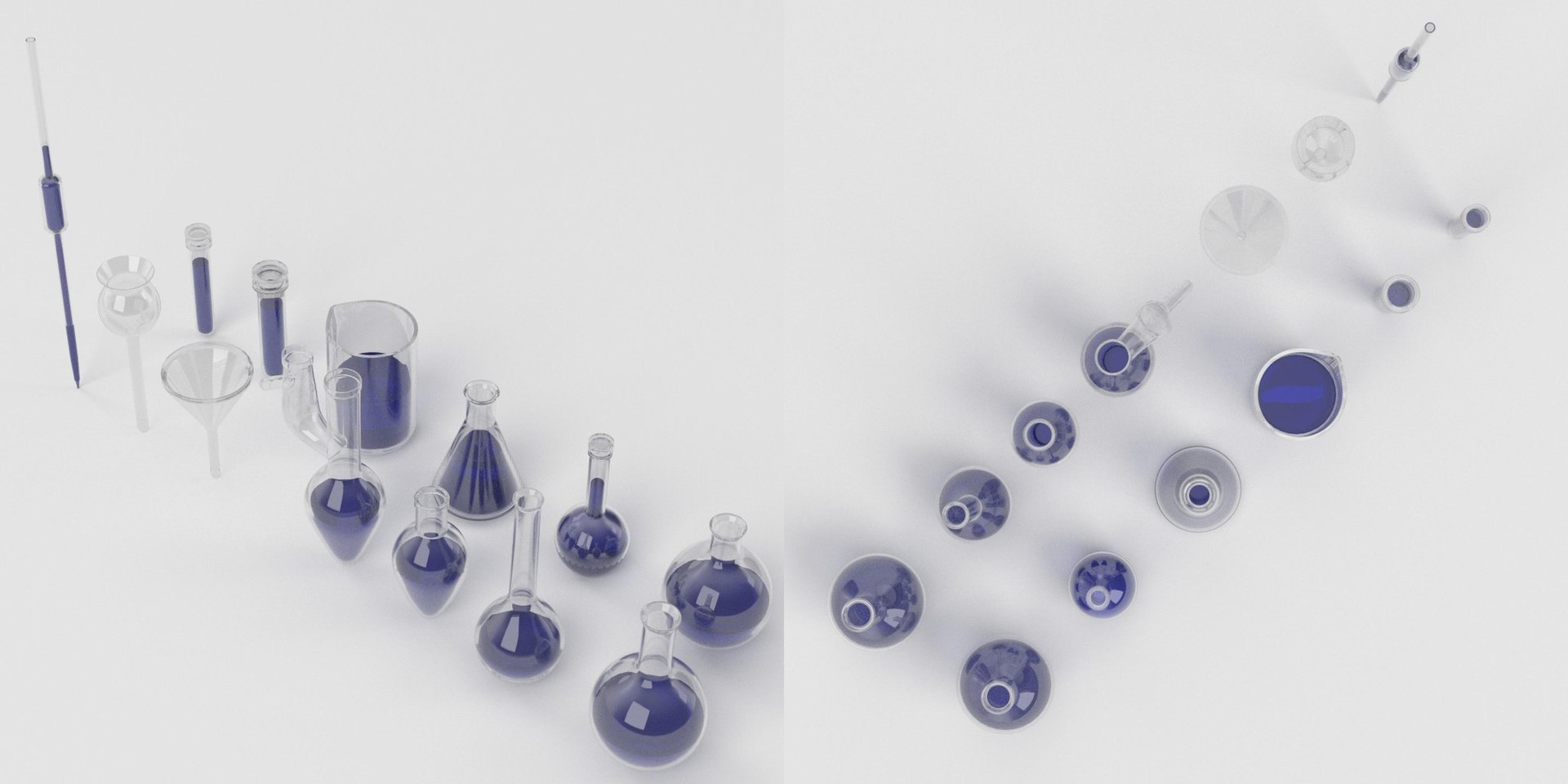 3D Set Chemistry Lab Glassware - TurboSquid 1247991