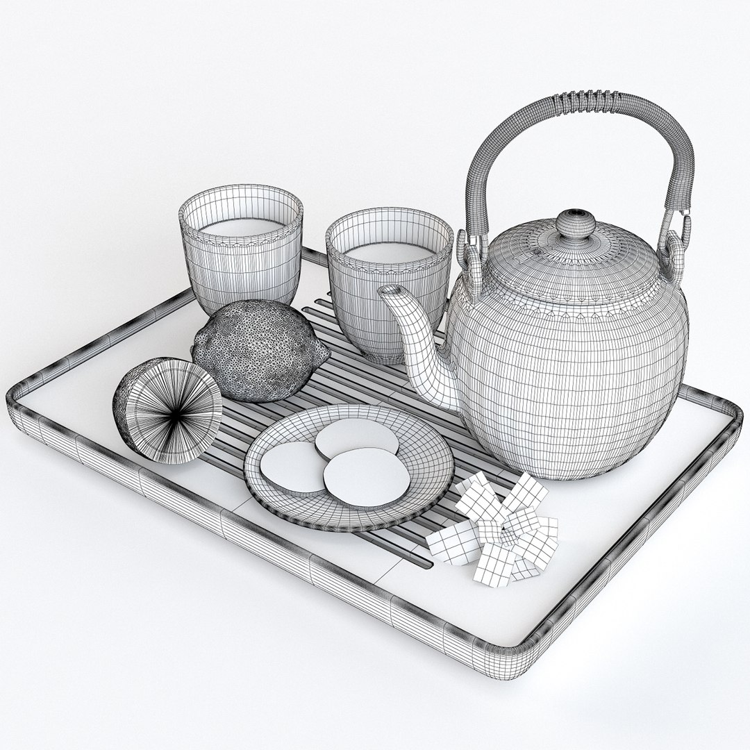 Tea Set 3D Model - TurboSquid 1869895