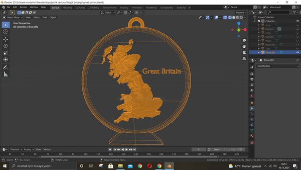 3D Great Britain Relief Map model - TurboSquid 1813022
