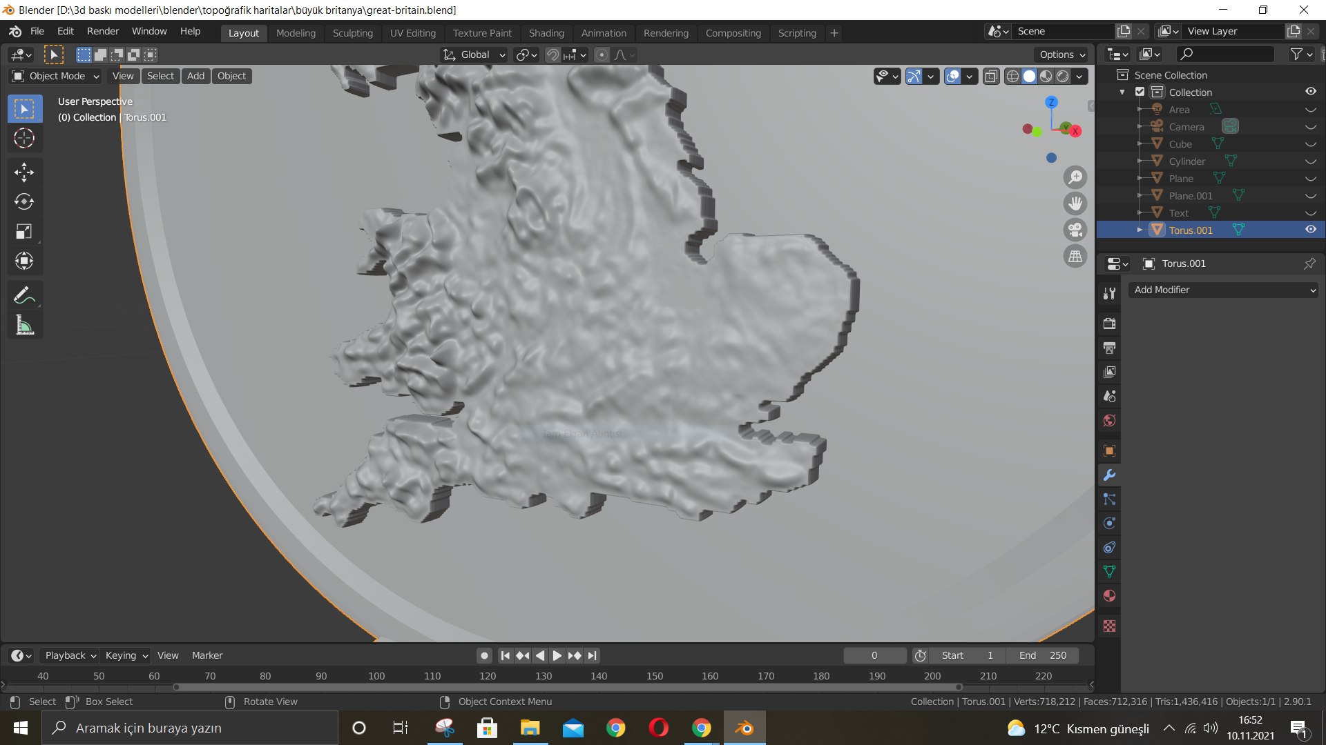 3D Great Britain Relief Map Model - TurboSquid 1813022
