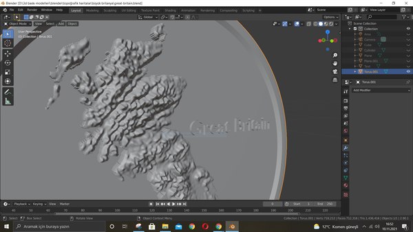 3D Great Britain Relief Map model - TurboSquid 1813022