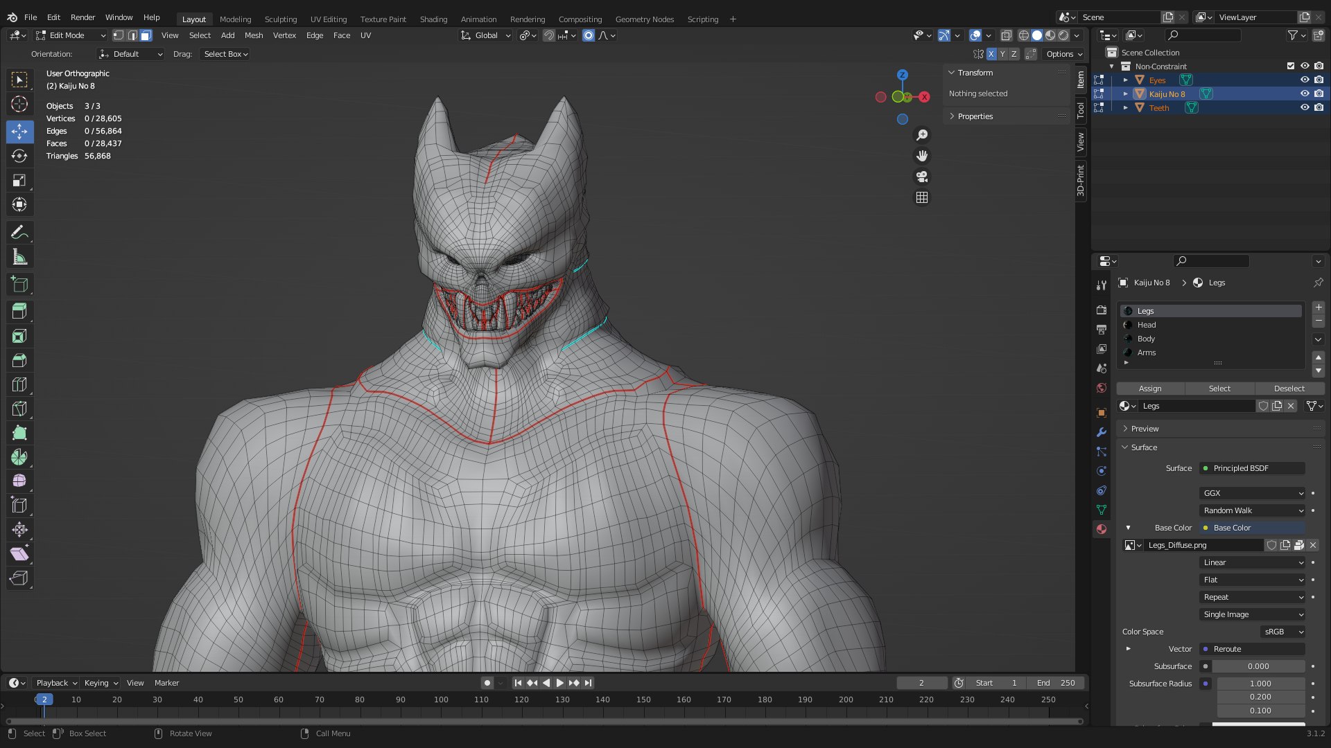 3D Low Poly - Kaiju No 8 - Hibino Kafka Model - TurboSquid 2246508