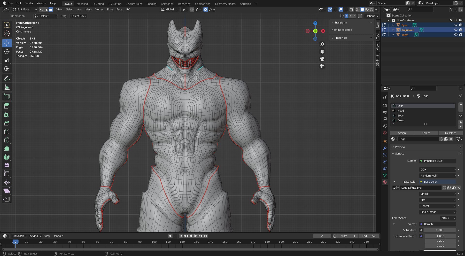 3D Low Poly - Kaiju No 8 - Hibino Kafka Model - TurboSquid 2246508