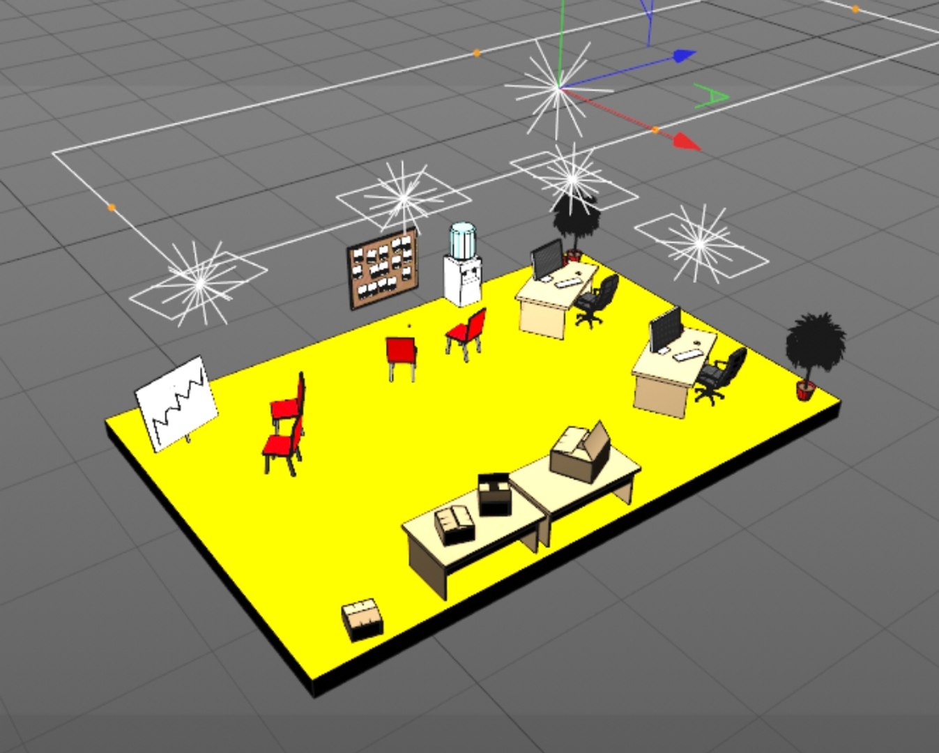 Low-poly isometric office 3D model - TurboSquid 1607447