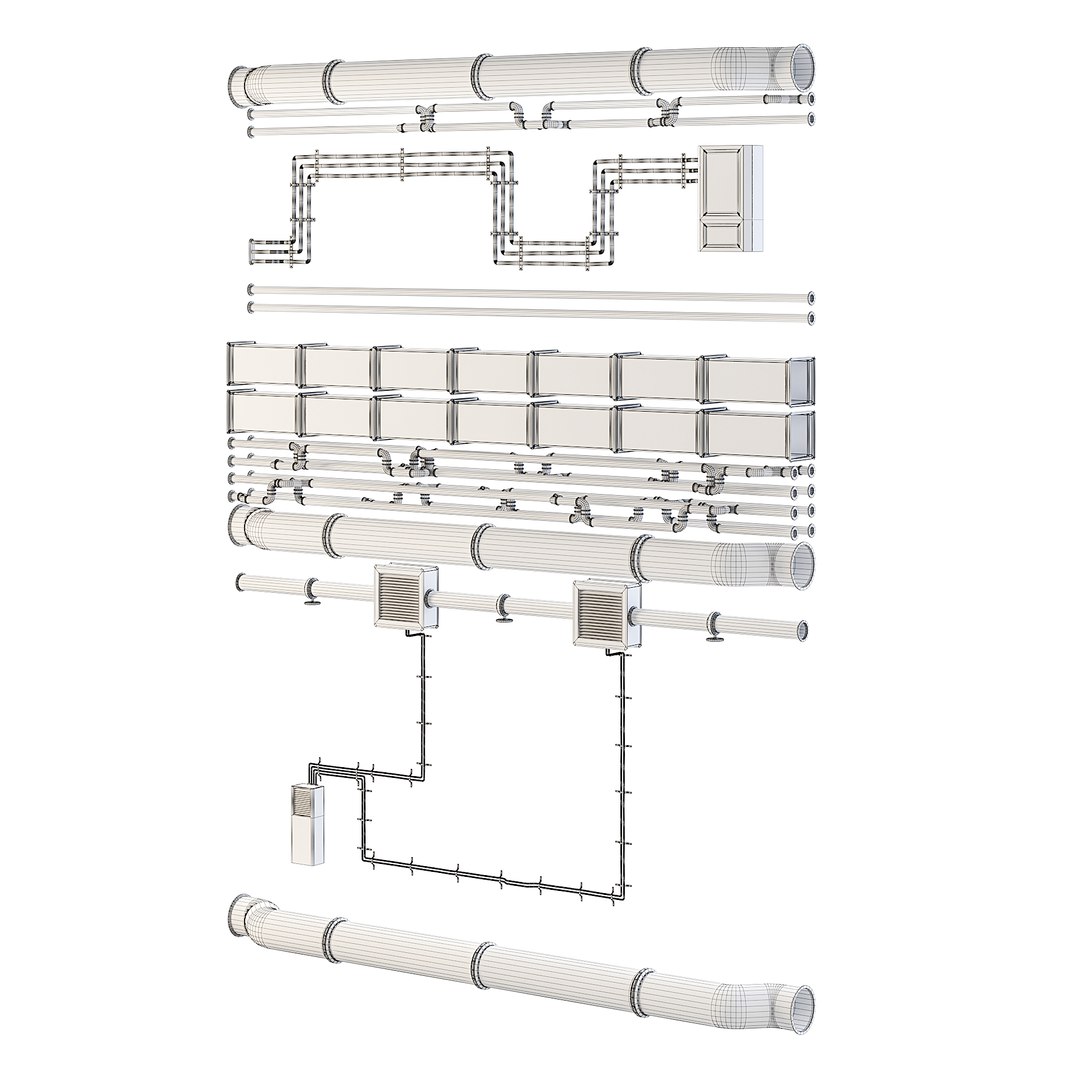 3D Wall Pipes - TurboSquid 2255796