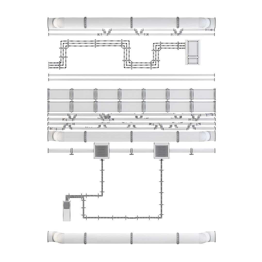 3D Wall Pipes - TurboSquid 2255796