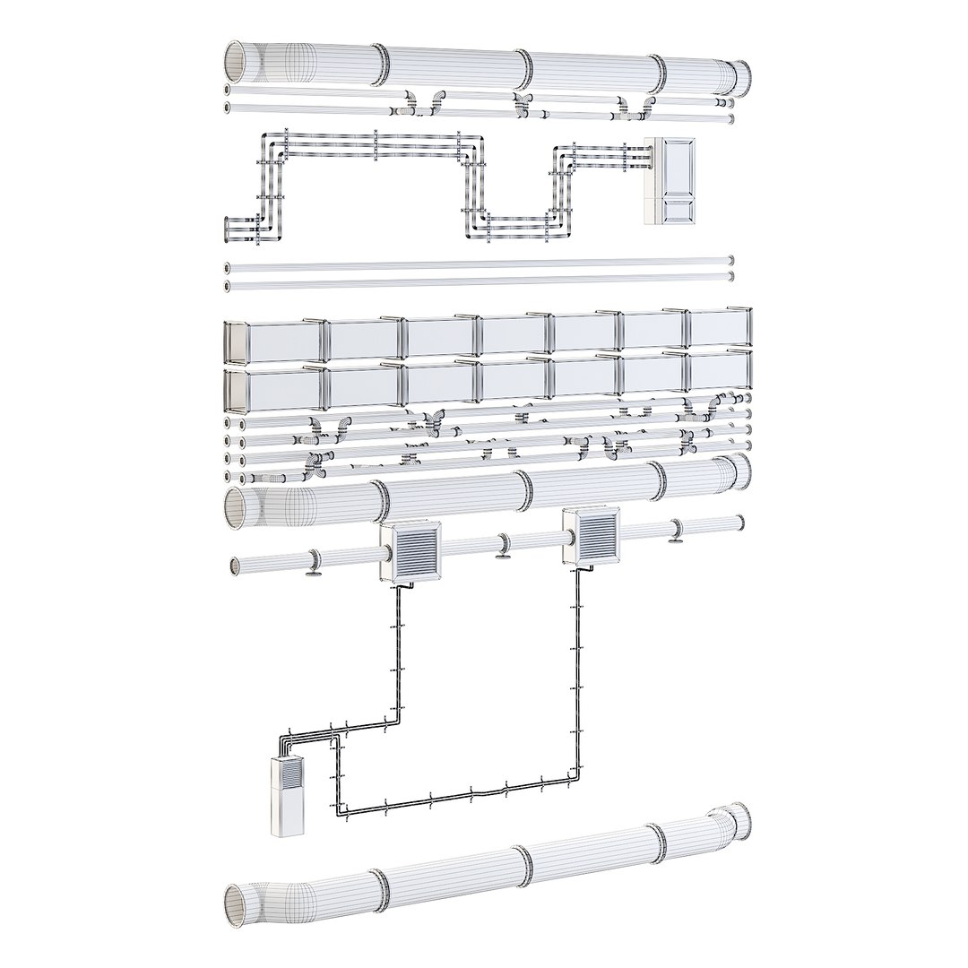 3D Wall Pipes - TurboSquid 2255796
