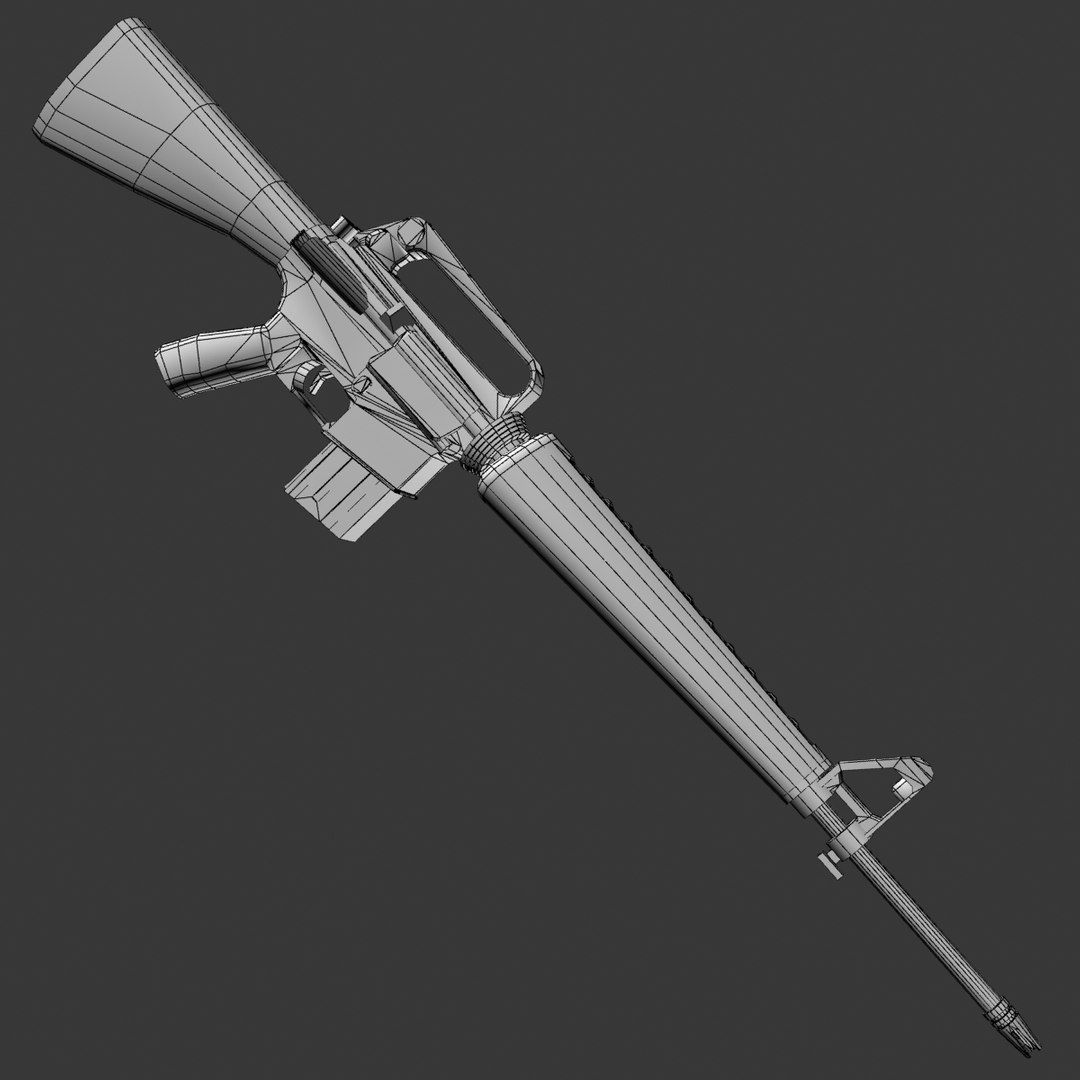 3d Xm16-e1 Rifle M16 Model