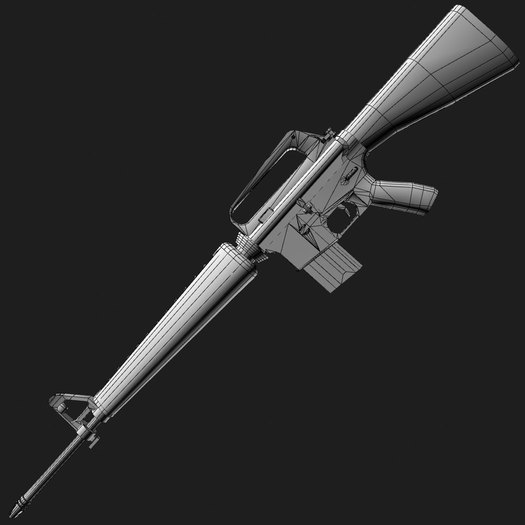 3d Xm16-e1 Rifle M16 Model